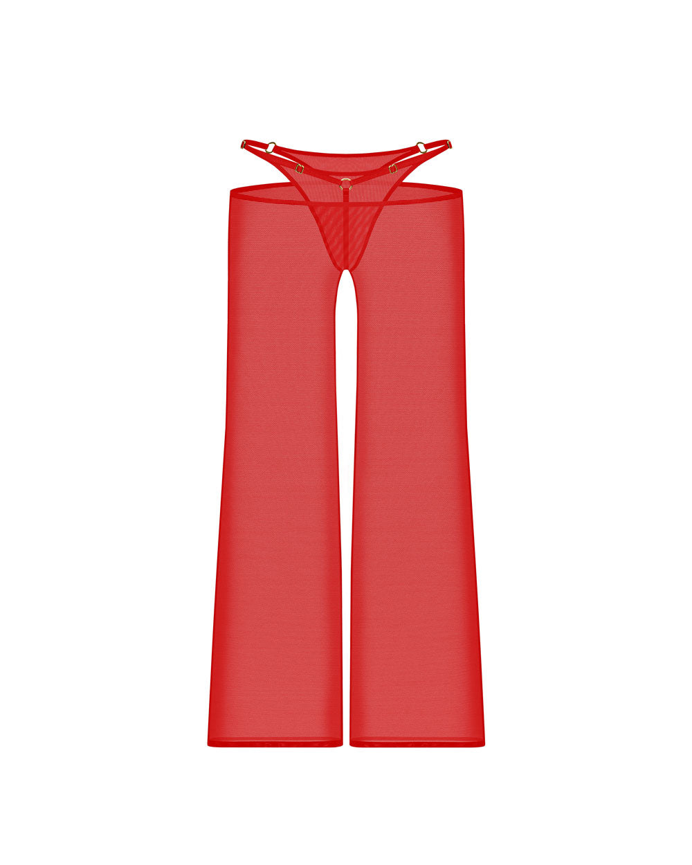 Pants Ultra-stretch Mesh Red Fabric – ANOESES